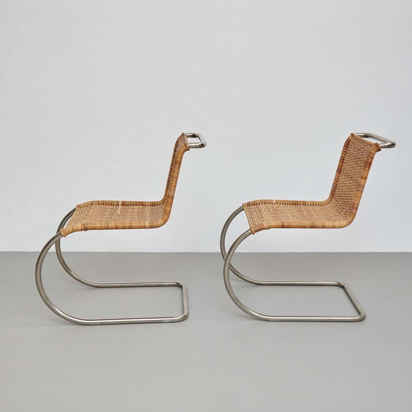 Mies Van Der Rohe Set of 4 B42 Rattan Easy Chairs by Tecta, circa 1960 For Sale at 1stDibs