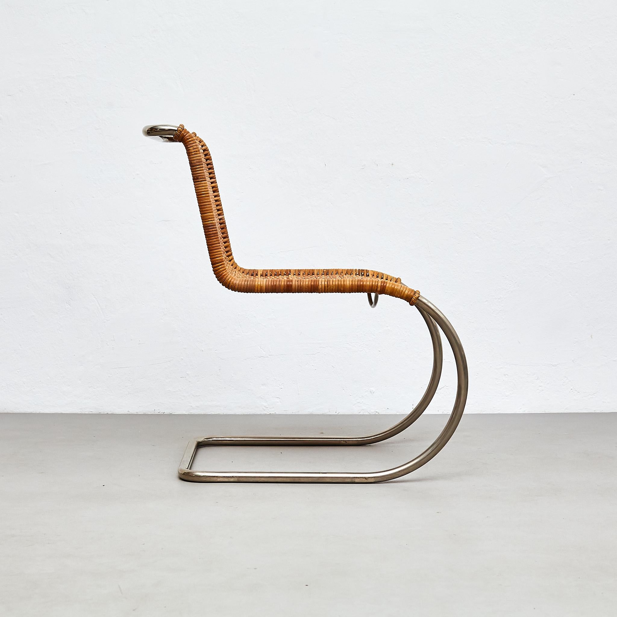 Mies Van Der Rohe Set of Two B42 Rattan Easy Chairs by Tecta, circa 1960 For Sale at 1stDibs