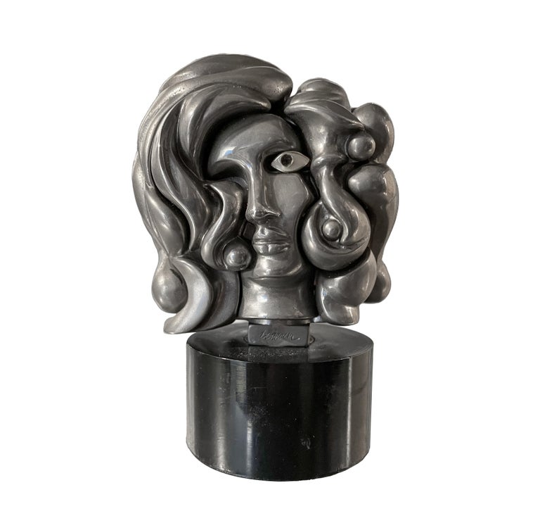 Miguel Berrocal - Portrait of Michele - Nickel Plated Sculpture by M ...