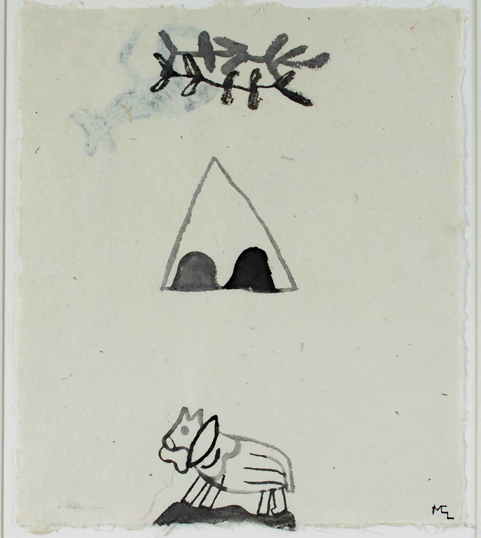 Derrick Latimer Sayer - Mid 20th Century ink on paper drawing of fish ...
