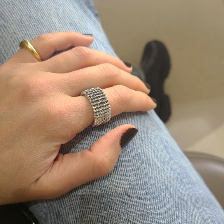 Miiori 3.40 Carat Black and 2.90 Carat White Diamond 18 Karat Gold ...