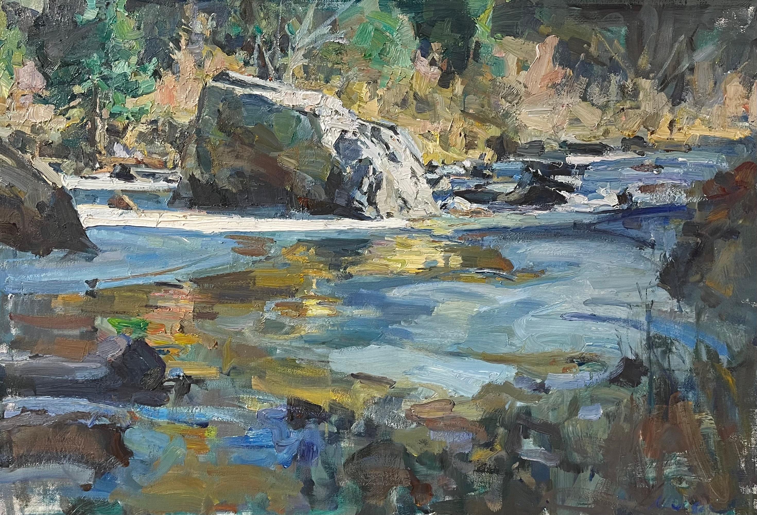 Mikael Olson - "Bend in the River, " Oil Painting at 1stDibs
