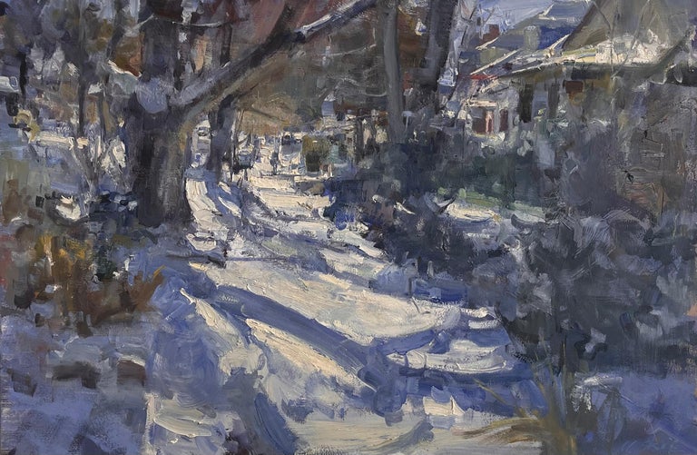 Mikael Olson - "Washington Street" Oil Painting For Sale at 1stDibs