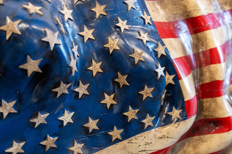 Mike "Bear" Thomas - American Flag #51 Hand Carved Oak Wood Slab 3 ...