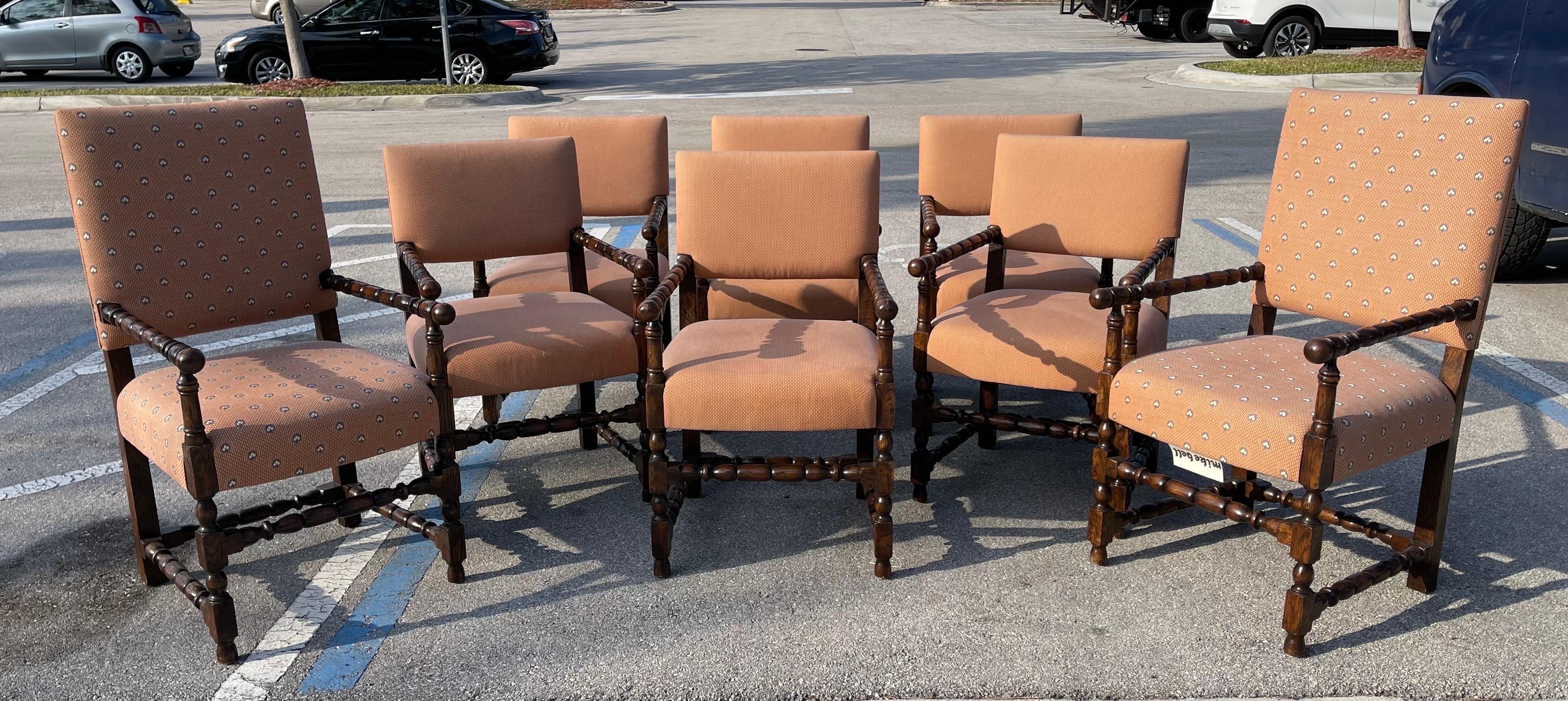 Mike Bell “Azay” William and Mary Style Armchair Dining Chairs, Set of ...