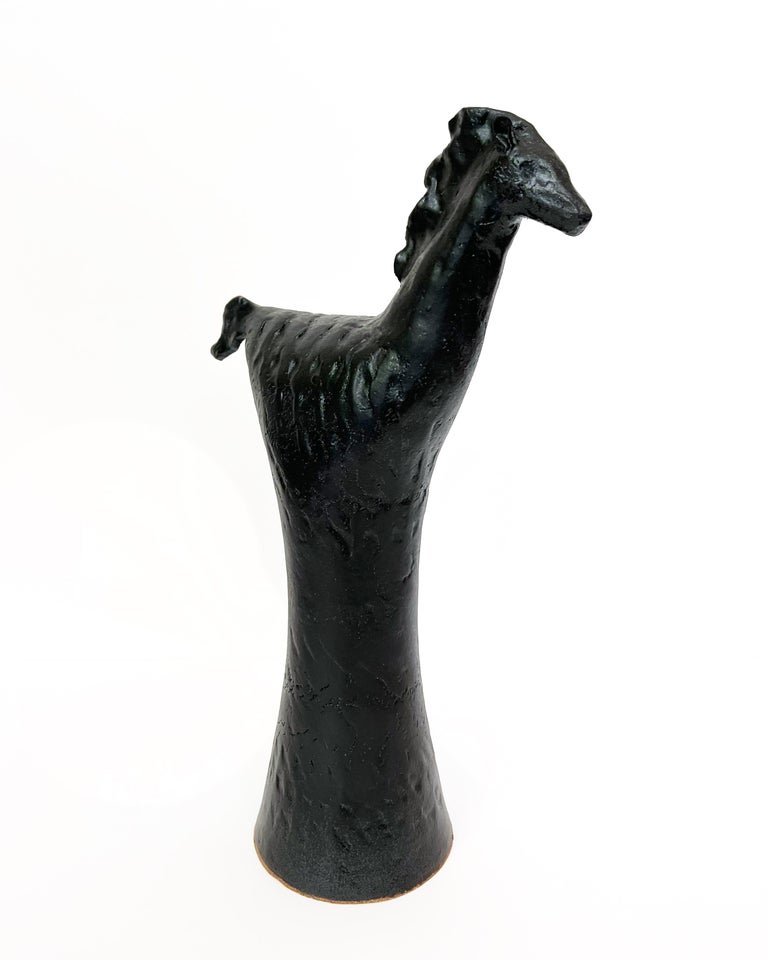 Mike Cerv - "Black Stallion" Ceramic Sculpture For Sale at 1stDibs