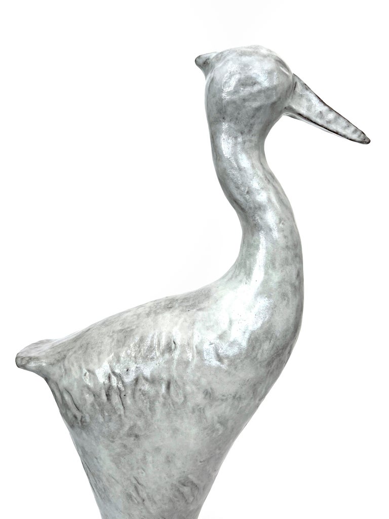 Mike Cerv - "Great White Egret" Ceramic Sculpture For Sale at 1stDibs