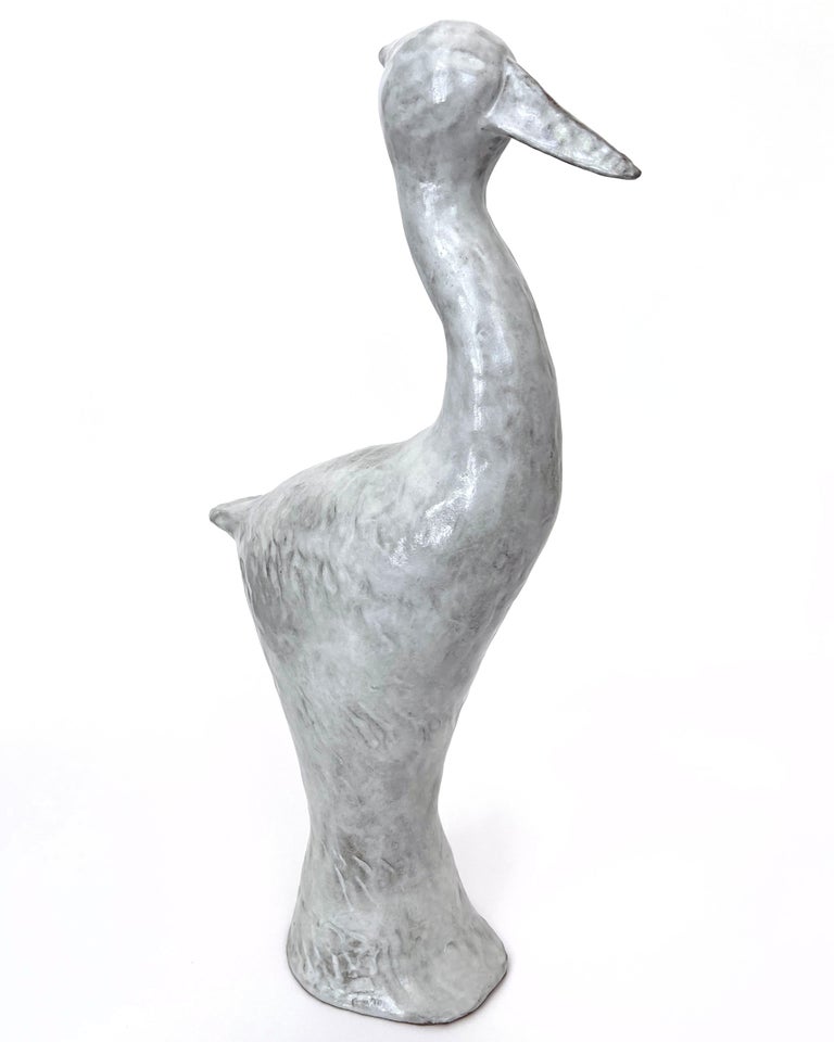 Mike Cerv - "Great White Egret" Ceramic Sculpture For Sale at 1stDibs