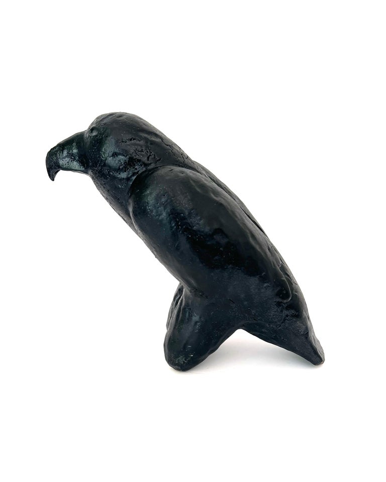 Mike Cerv - "Seated Crow" Ceramic Sculpture For Sale at 1stDibs