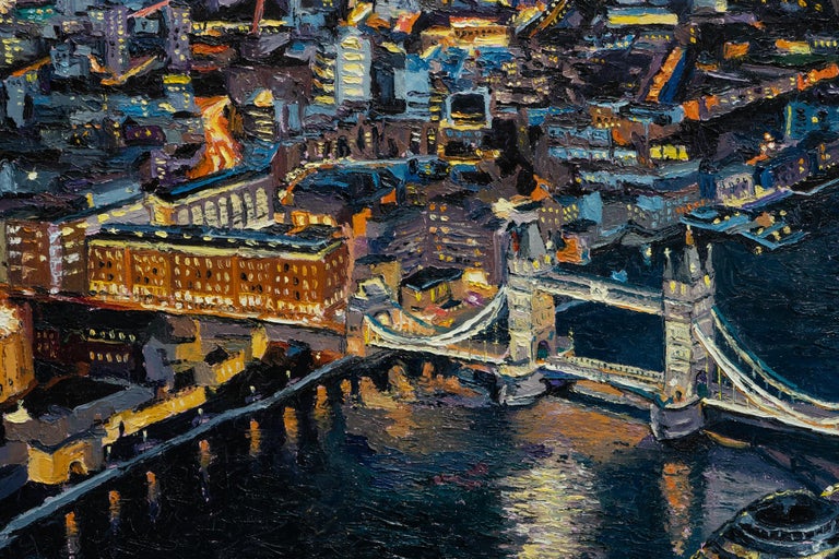 Mike Fantuz - Thames Looking East - night cityscape original ...