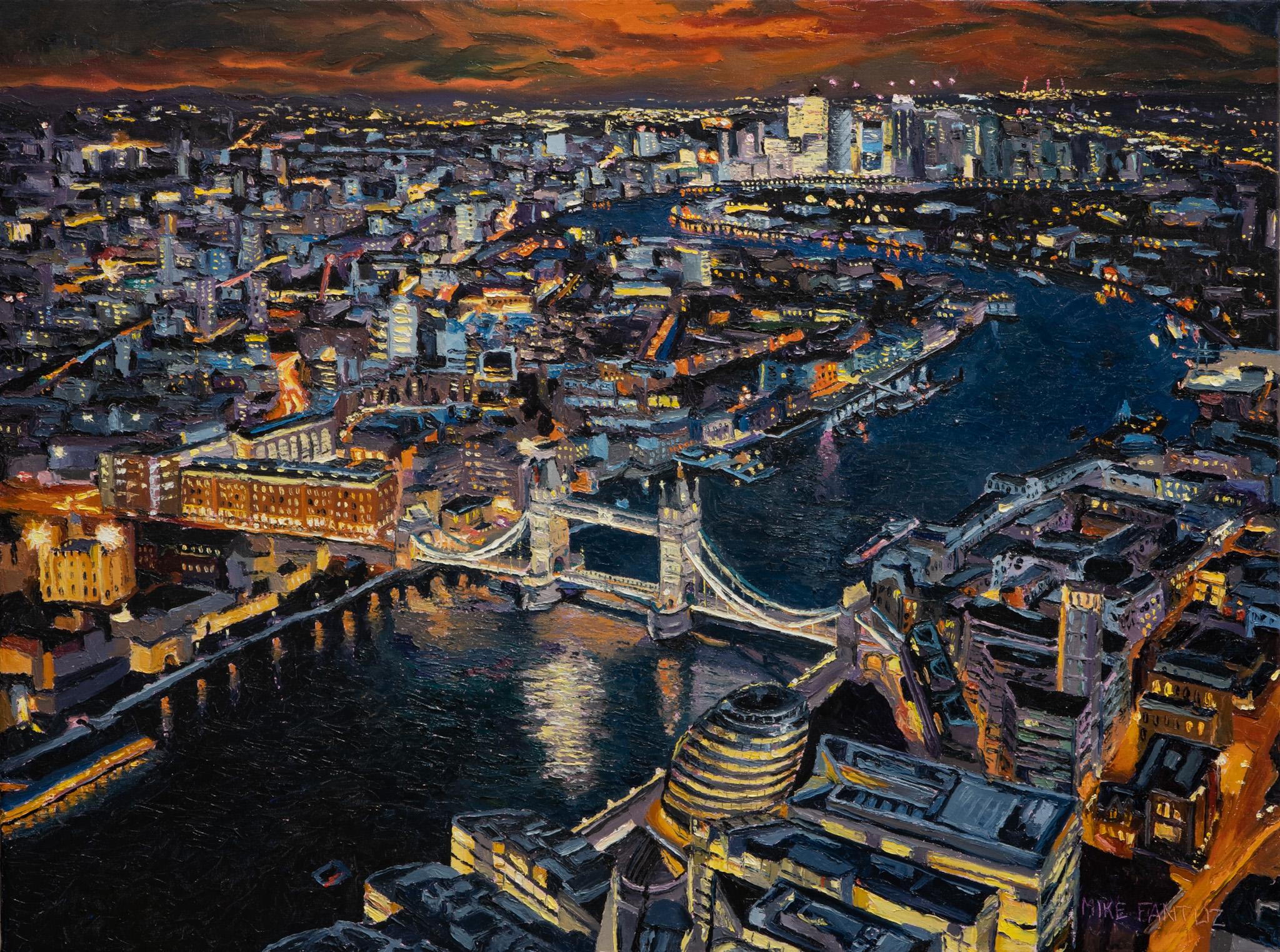 Mike Fantuz - Thames Looking East - Tower Bridge London cityscape ...