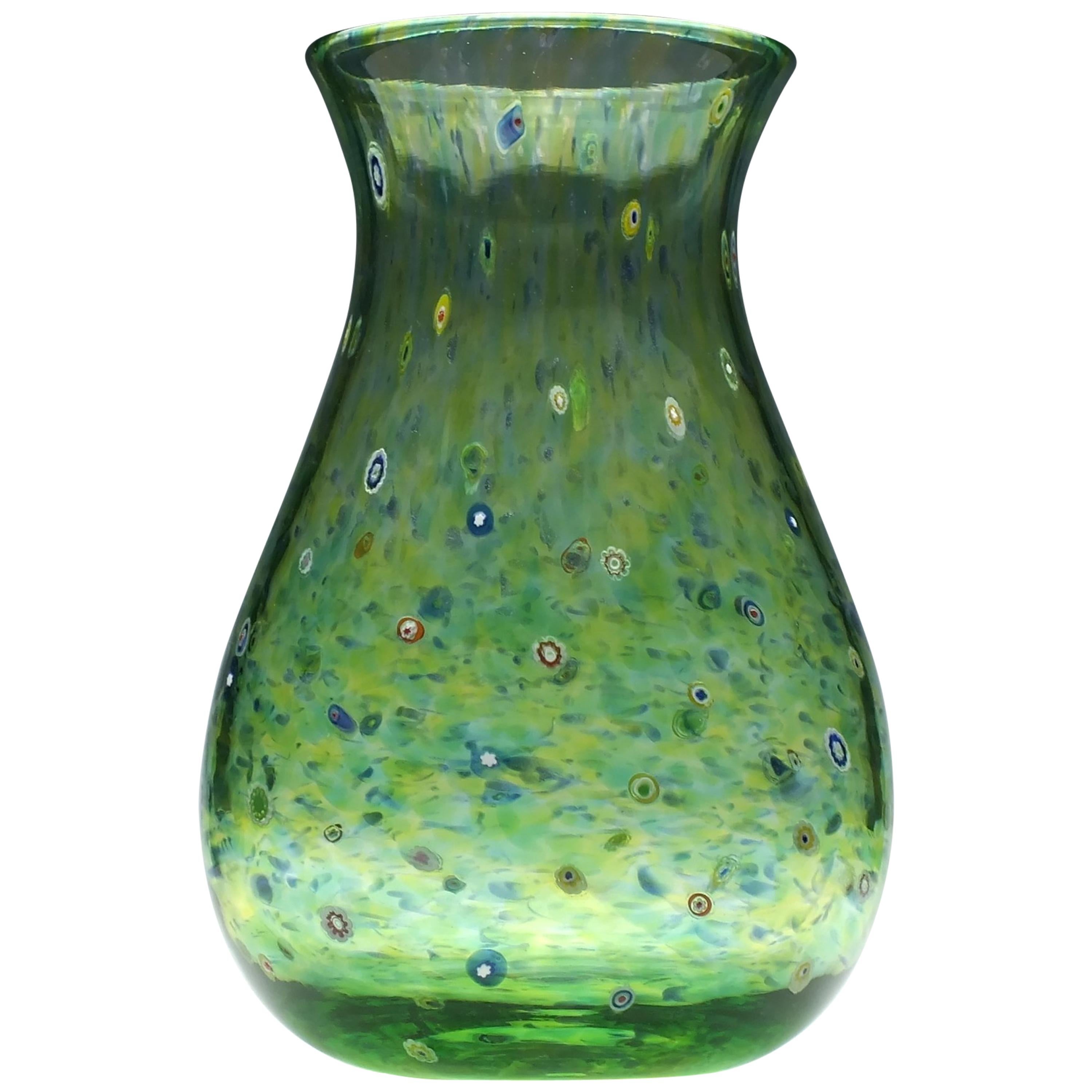 Mike Hunter Millefiori Glass Vase For Sale at 1stDibs