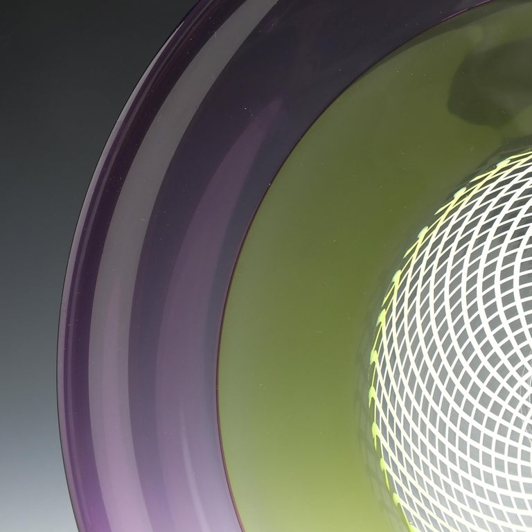 Mike Hunter Reticello Incalmo Glass Bowl For Sale at 1stDibs