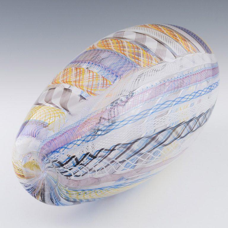 Mike Hunter Zanfirico Split Abstract Glass Sculpture For Sale at 1stDibs