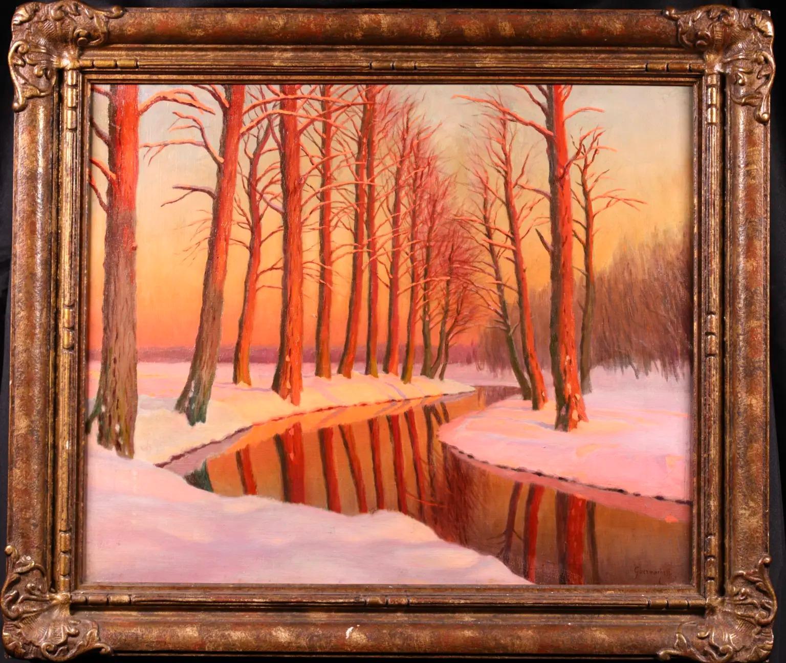 Mikhail Guermacheff - Sunset Shadows – Winter - Impressionist Landscape ...