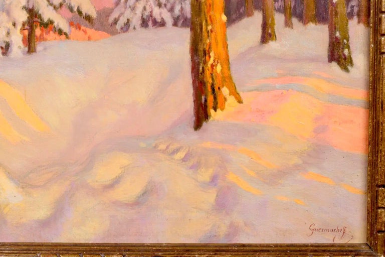 Mikhail Guermacheff - Sunset Shadows – Winter - Impressionist Landscape ...
