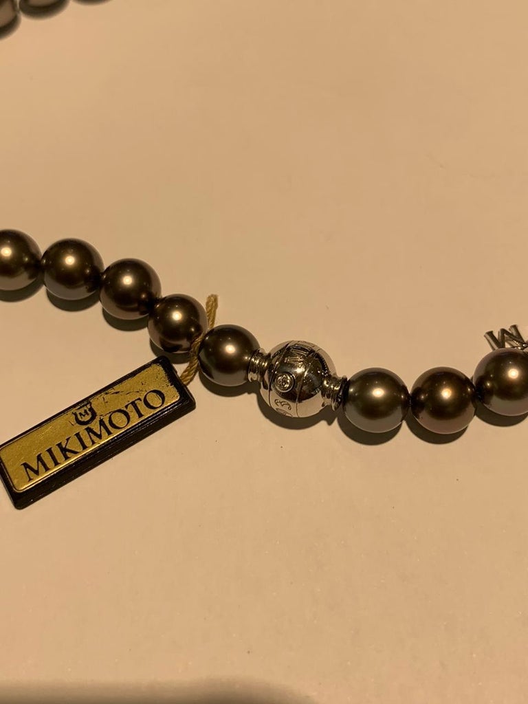 Mikimoto Black South Sea Pearl Necklace For Sale at 1stDibs