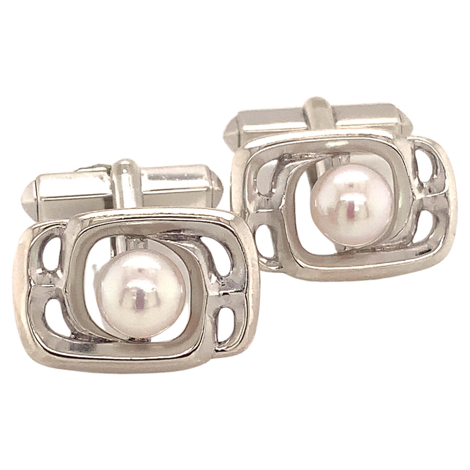 MIKIMOTO Art Deco Onyx and Cultured Pearl Cufflink Set at 1stDibs ...