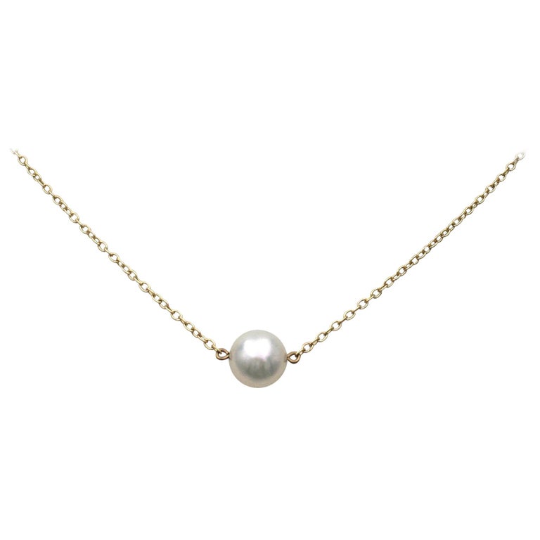 Mikimoto Gold and Single Pearl Necklace at 1stDibs | single pearl gold ...
