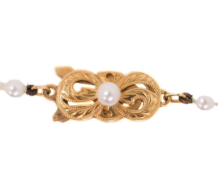 Mikimoto Pearl Necklace with 18 Karat Yellow Gold at 1stDibs | mikimoto ...