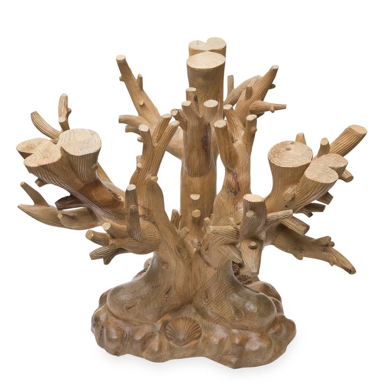 Milan Carved Wood Base For Sale at 1stDibs