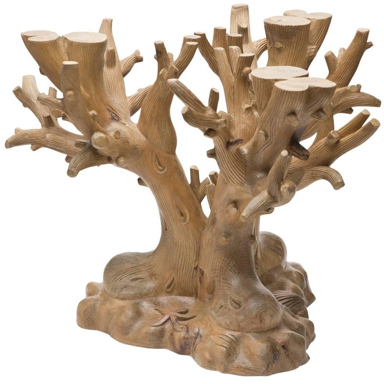 Milan Carved Wood Base For Sale at 1stDibs