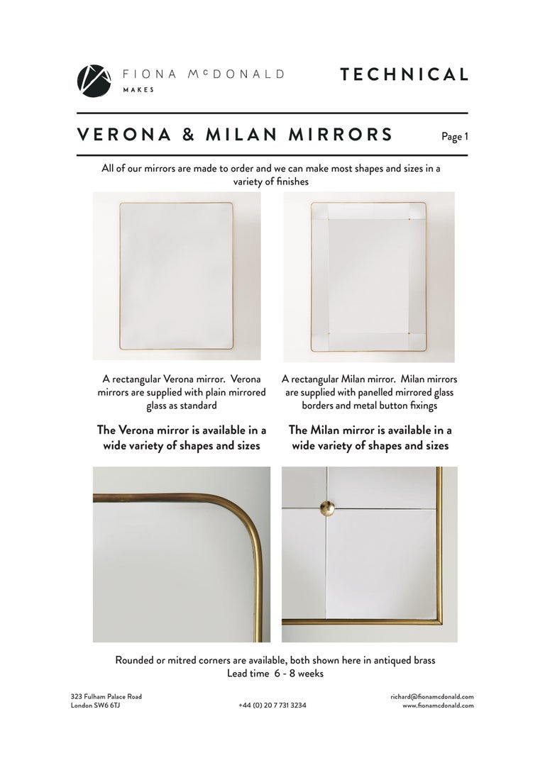 Milan Mirror - Bespoke - Mirrors with Brass, Bronze, Nickel or Chrome ...