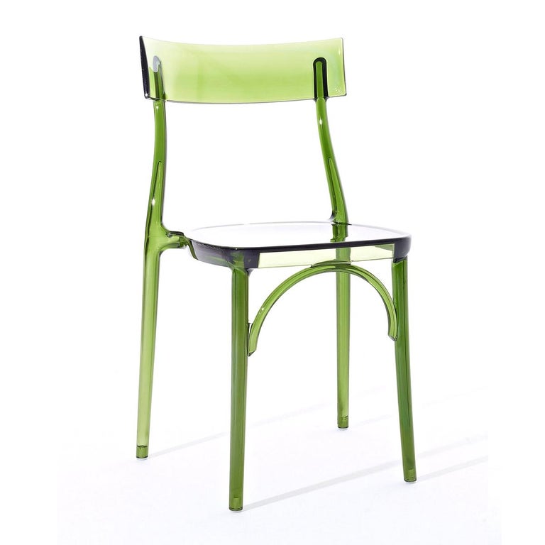 Milani, Transparent Green Polycarbonate Dining Chair For Sale at 1stDibs