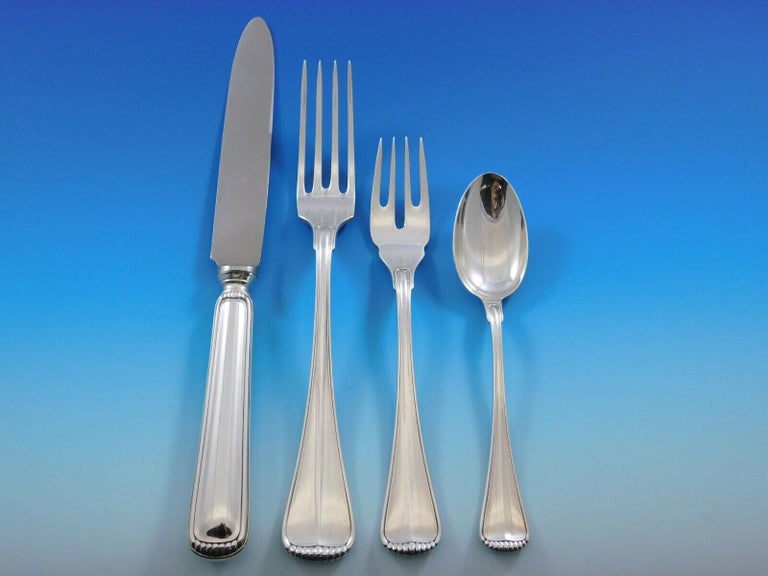 Milano by Buccellati Italy Silver Flatware Set for 12 Service 67 Pieces ...