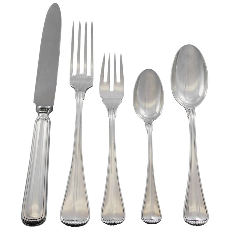 Milano by Buccellati Italy Silver Flatware Set for 12 Service 67 Pieces ...