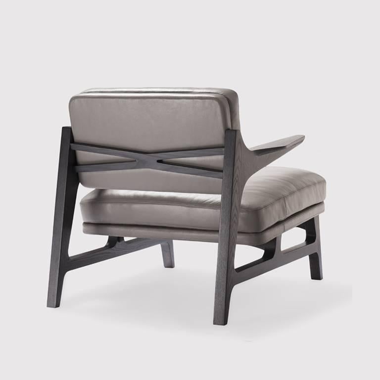 Contemporary Miles Timber Frame Lounge Armchair For Sale at 1stDibs