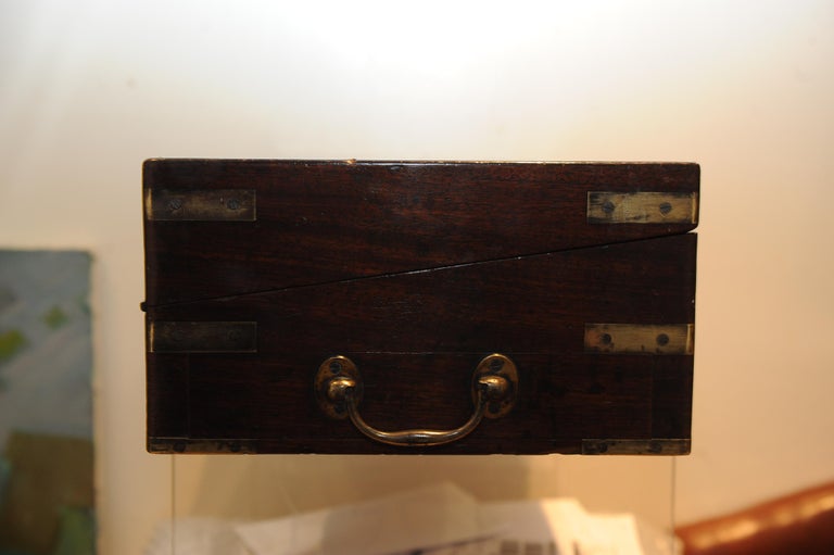 Military Campaign Brass Bound Victorian Walnut Veneered Gun, Desk ...