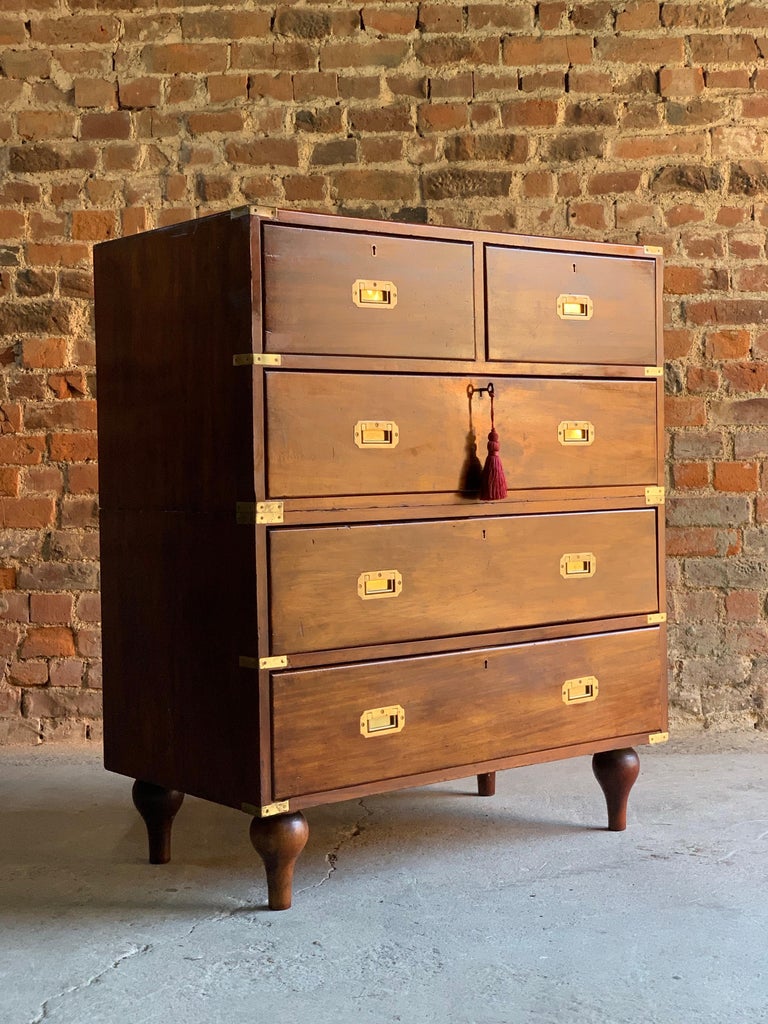 Military Campaign Chest of Drawers Mahogany Anglo Inidian Victorian ...
