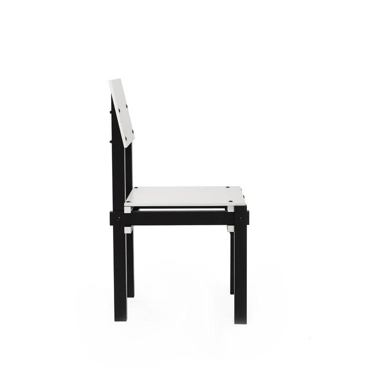 Military Chair in Black and White, De Stijl, Designed in 1923 by Gerrit ...