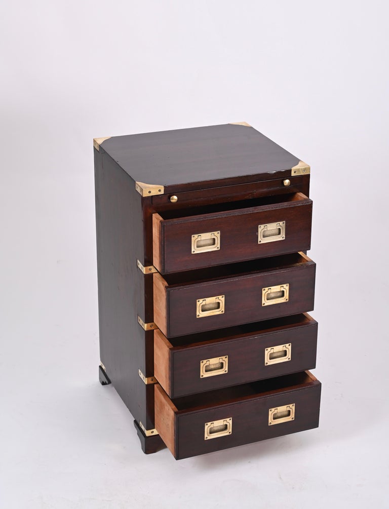 Military Chest of Drawers, Wood and Brass with Writing Desk, England ...