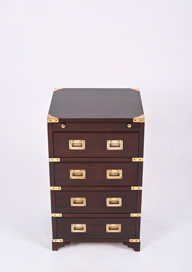 Military Chest of Drawers, Wood and Brass with Writing Desk, England ...