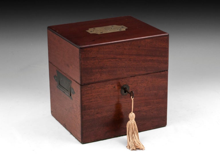 Military Mahogany Decanter Box For Sale at 1stDibs