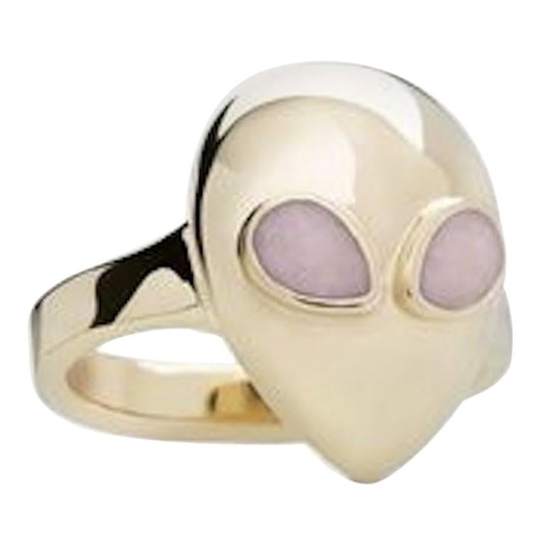 Alien Pinky, 14 Karat Yellow Gold Pink Tourmaline Ring For Sale at ...
