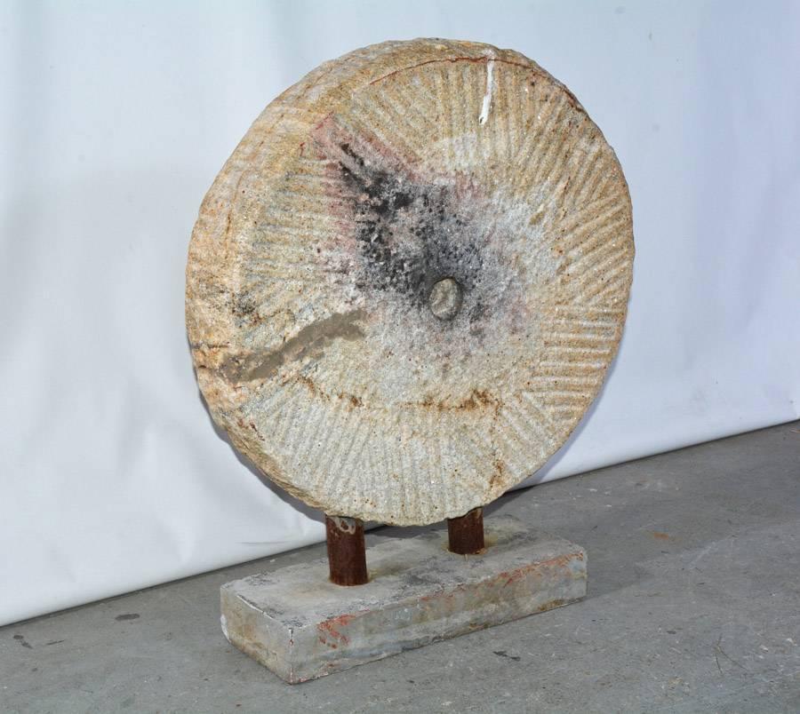 Mill Stone Mounted Sculpture at 1stDibs | ancient millstone