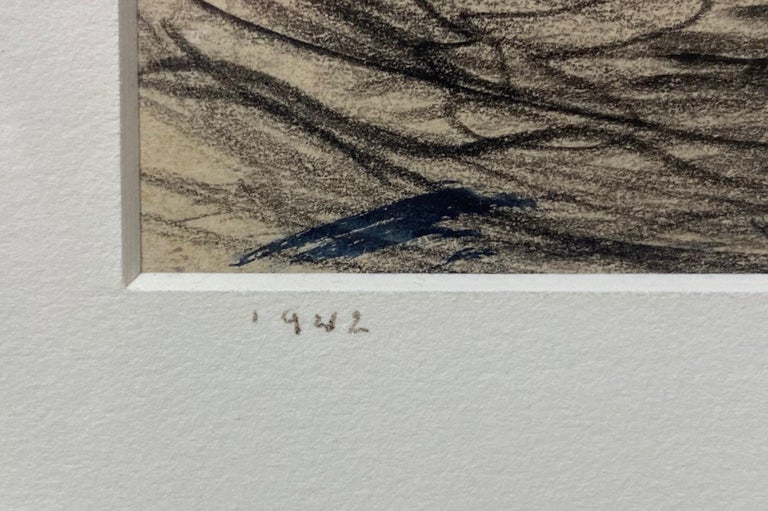 Millard Sheets Signed Original Drawing Wartime Boats In Stormy Seas ...