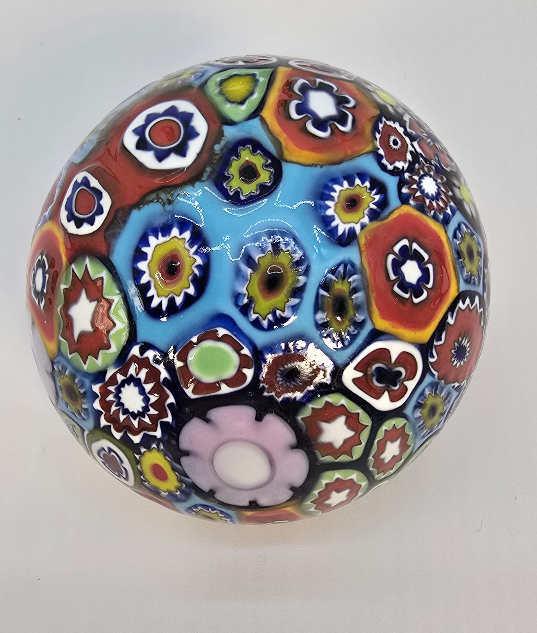 Millefiori Italian glass paperweight extremely colourful and tactile ...