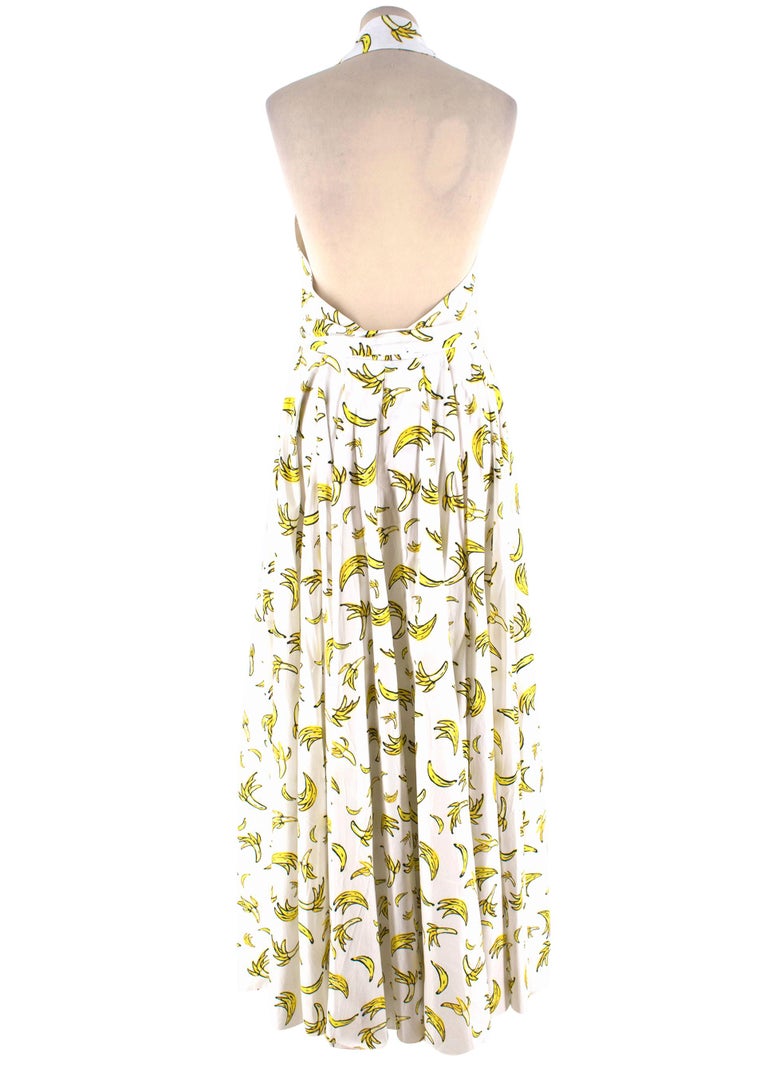 Milly Banana-print hatlerneck poplin maxi dress US 4 For Sale at 1stDibs Milly Banana-print hatlerneck poplin maxi dress US 4 For Sale at 1stDibs