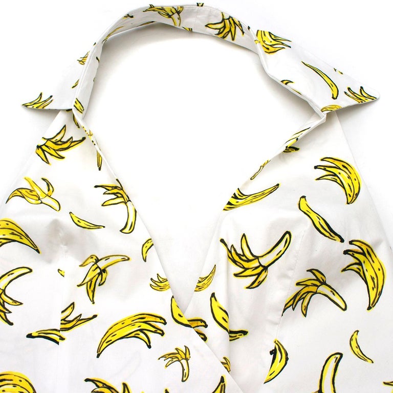 Milly Banana-print hatlerneck poplin maxi dress US 4 For Sale at 1stDibs Milly Banana-print hatlerneck poplin maxi dress US 4 For Sale at 1stDibs