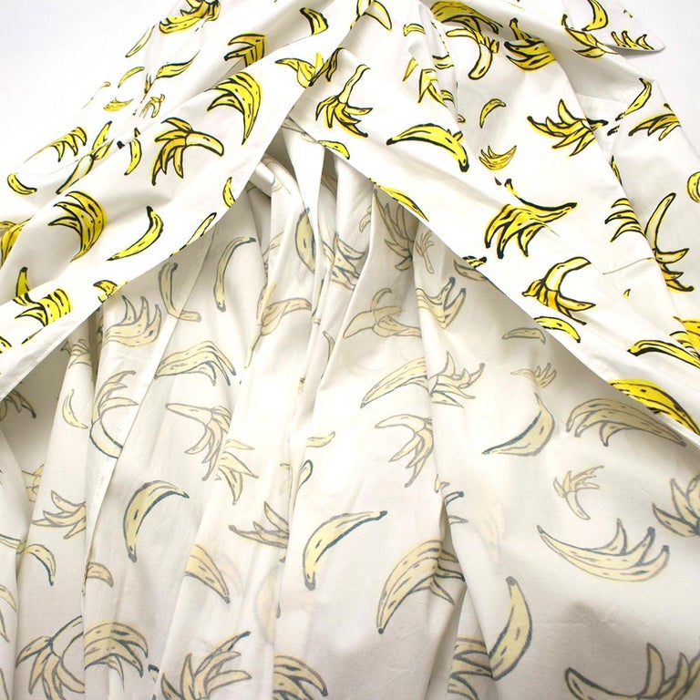 Milly Banana-print hatlerneck poplin maxi dress US 4 For Sale at 1stDibs Milly Banana-print hatlerneck poplin maxi dress US 4 For Sale at 1stDibs