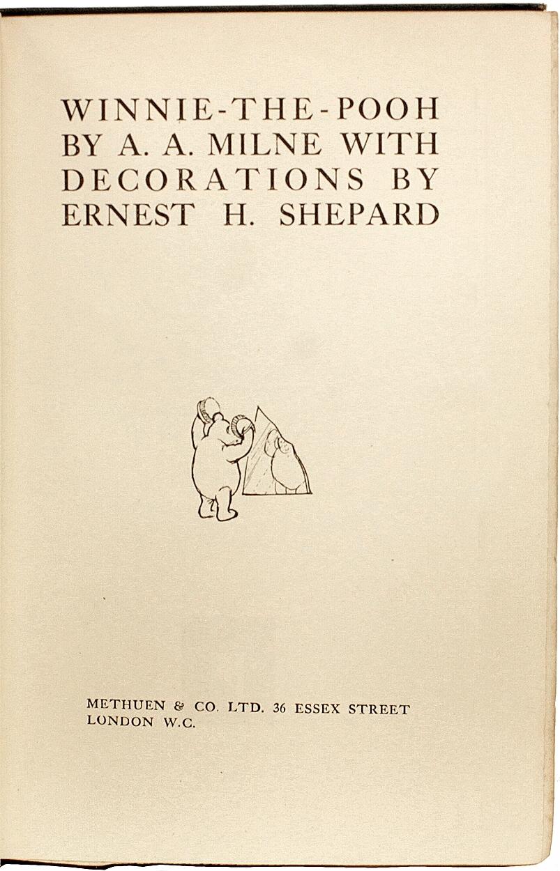 Milne, A. A. Winnie the Pooh, First Edition, First Printing, 1926 at ...