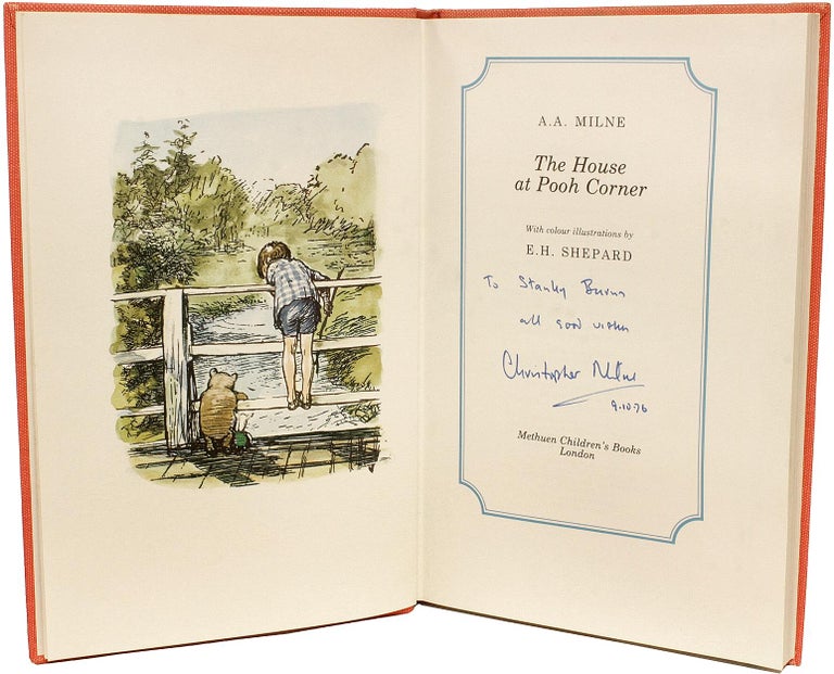 MILNE, House At Pooh Corner, 1ST COLOR ED INSCRIBED BY CHRISTOPHER ...