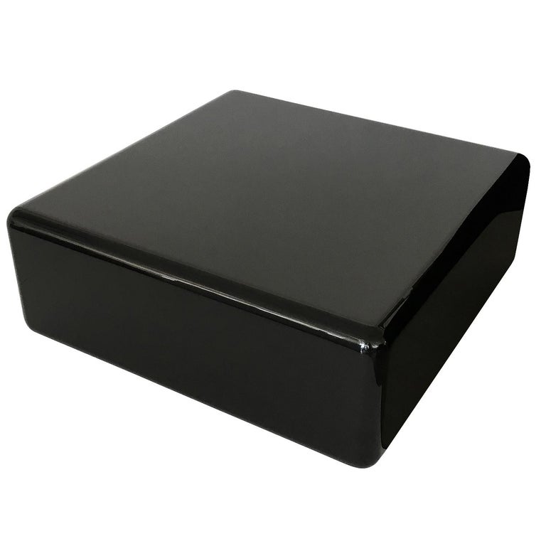 Milo Baughman Black Lacquered Chiclet Low Coffee Table at 1stDibs