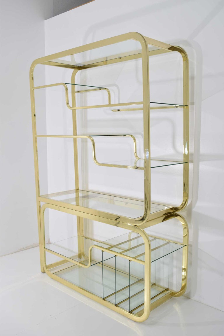 Brass Finish Étagère at 1stDibs