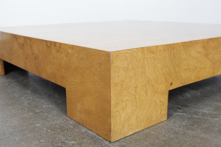 Milo Baughman Burlwood Square Coffee Table, USA for Thayer Coggin at ...