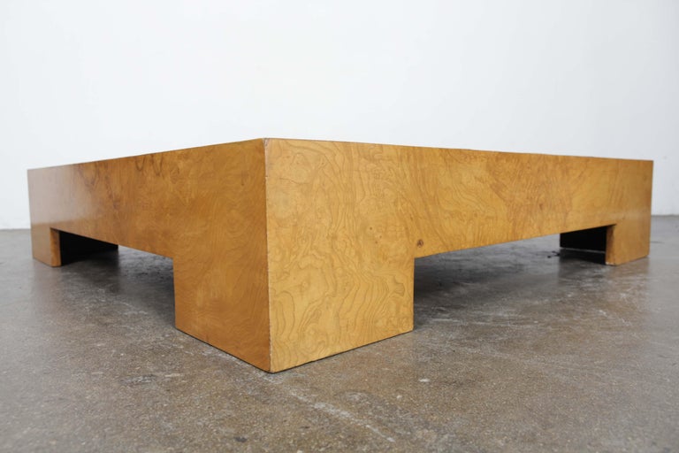 Milo Baughman Burlwood Square Coffee Table, USA for Thayer Coggin at ...